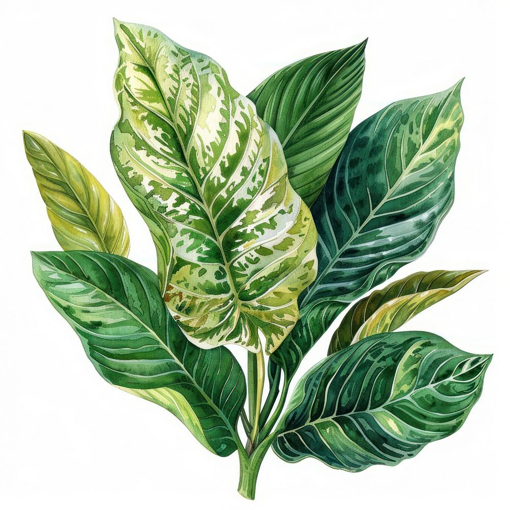 Vibrant botanical leaf illustration | Free Photo Illustration - rawpixel
