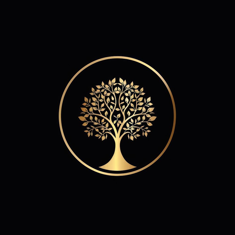 Elegant golden tree logo design | Free Photo Illustration - rawpixel