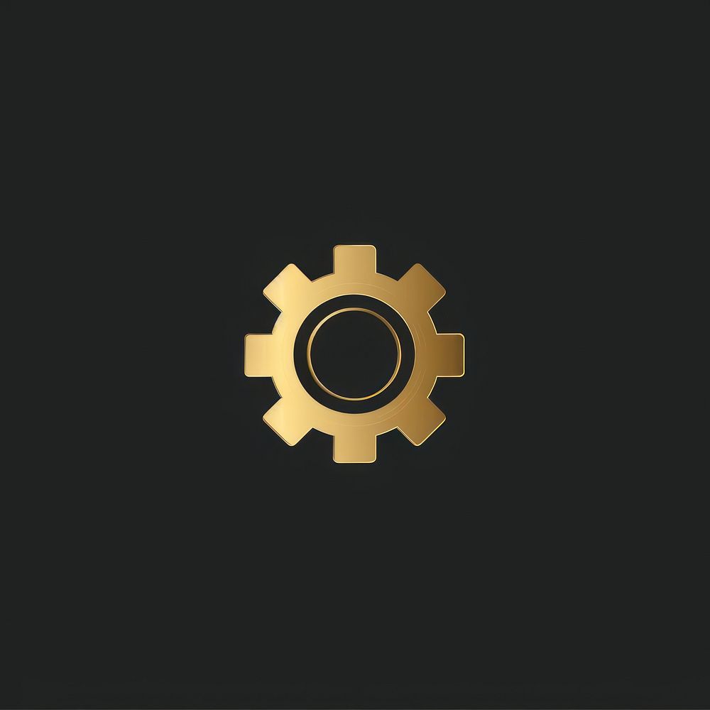 Golden gear icon on black | Free Photo Illustration - rawpixel Golden gear icon on black | Free Photo Illustration - rawpixel