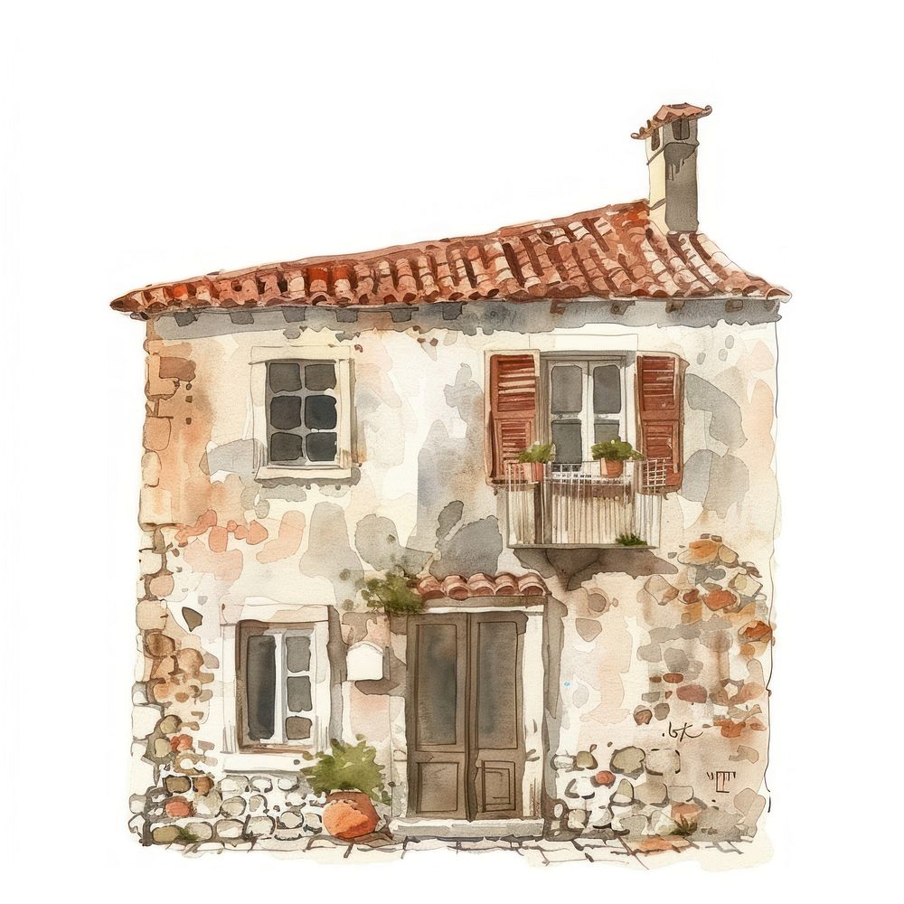 Charming rustic watercolor house illustration | Free Photo Illustration ...