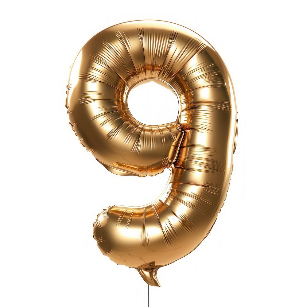 Golden foil balloon number nine | Free Photo - rawpixel