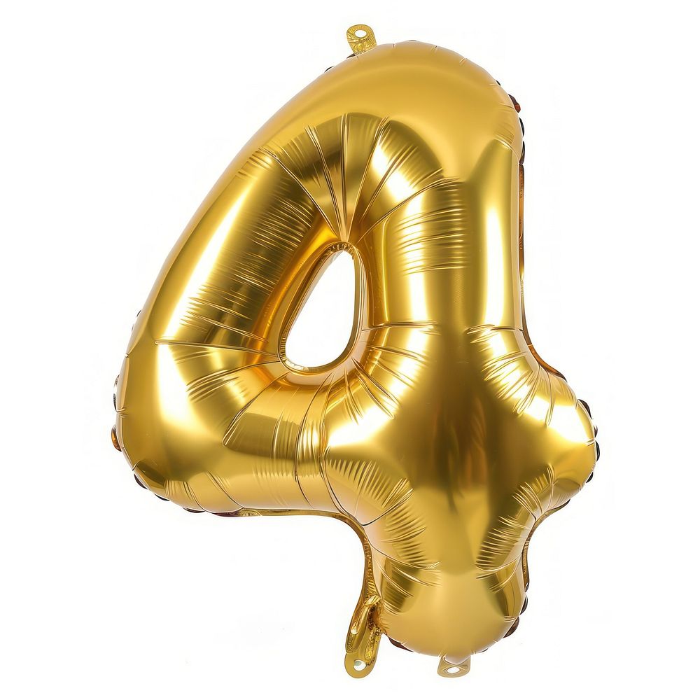 Golden number four balloon | Free Photo - rawpixel