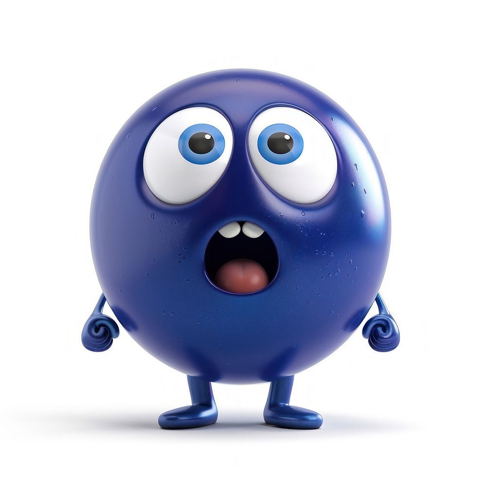 Surprised blue cartoon character | Free Photo - rawpixel