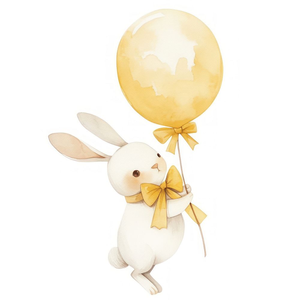 Cute bunny holding balloon | Free Photo Illustration - rawpixel