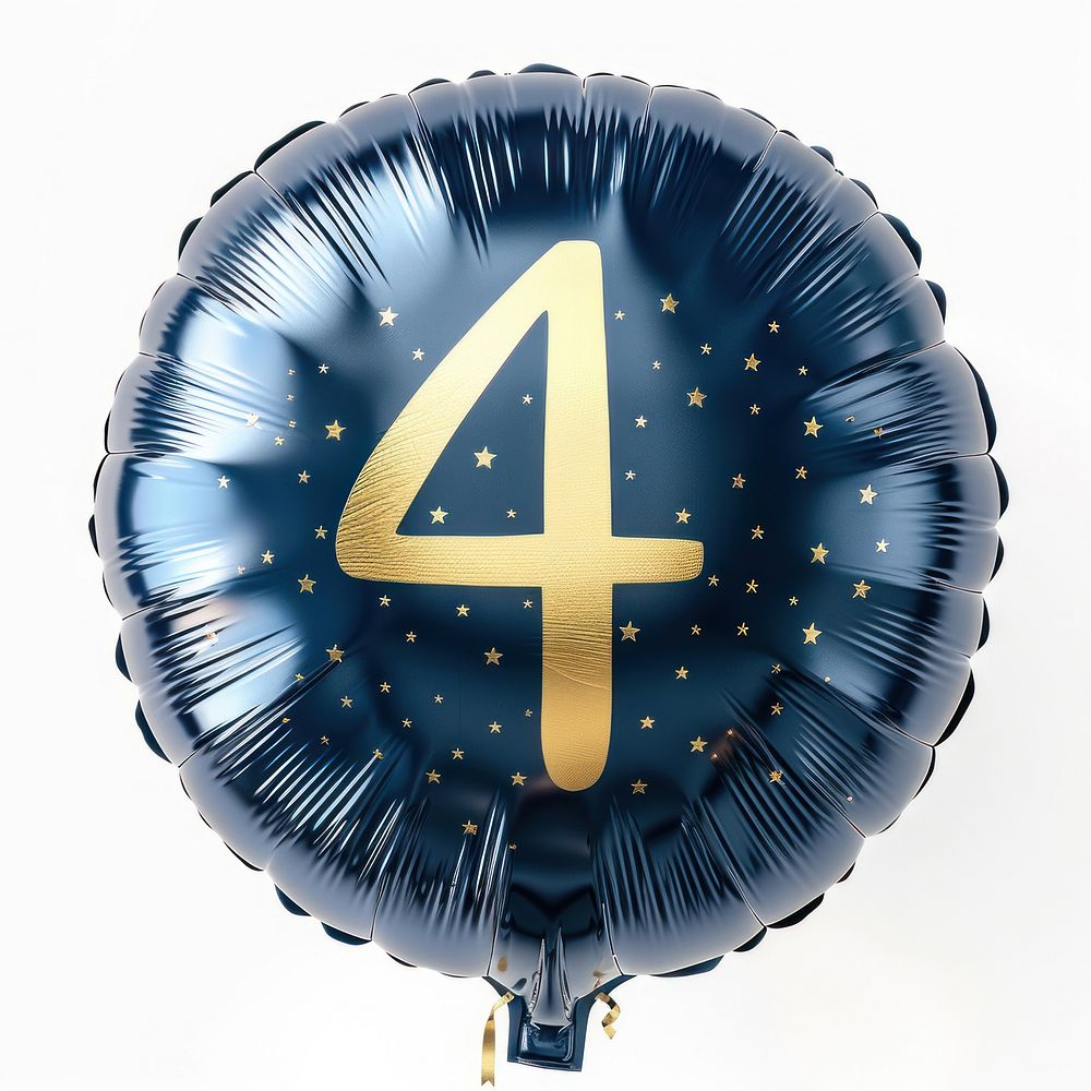 Navy blue balloon number four | Free Photo - rawpixel