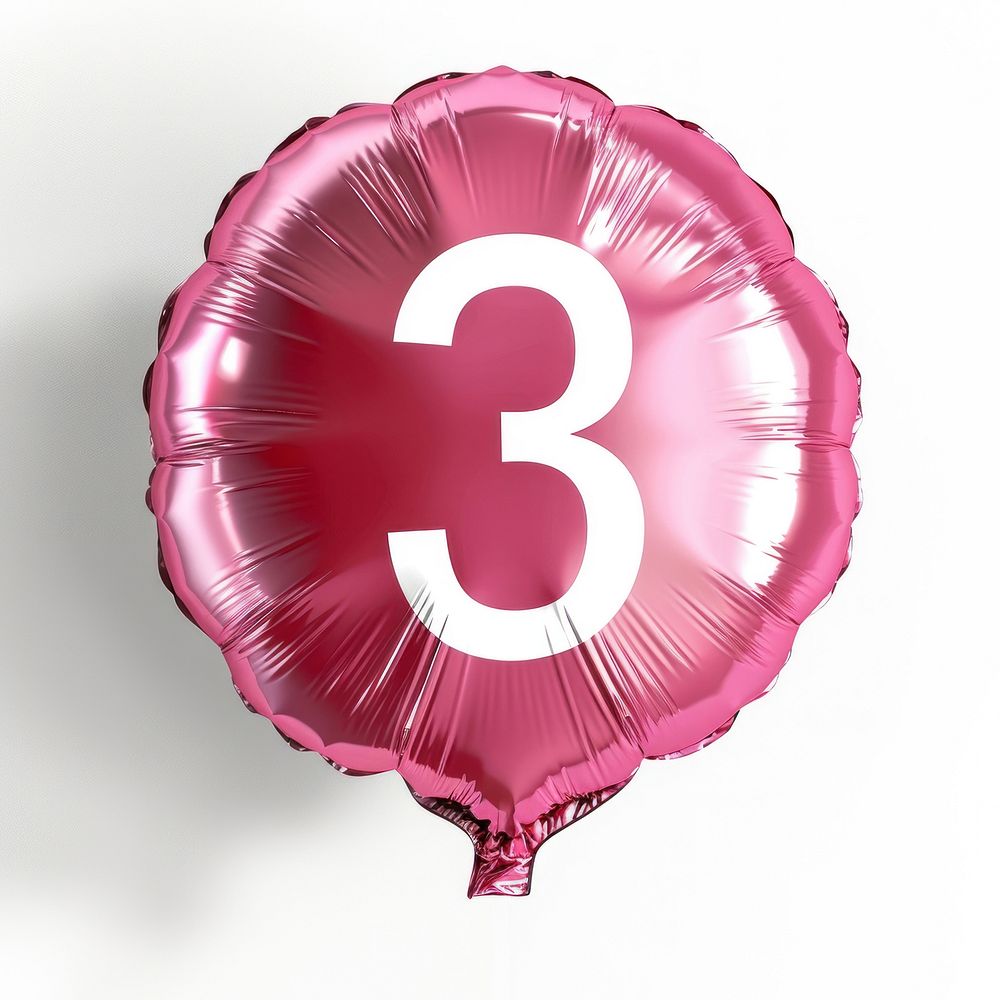 Pink foil balloon number three | Free Photo - rawpixel