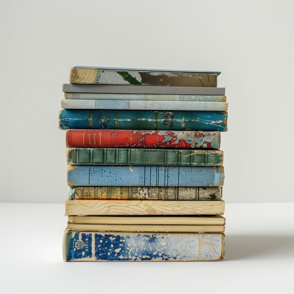 Vintage books stacked vertically | Premium Photo - rawpixel