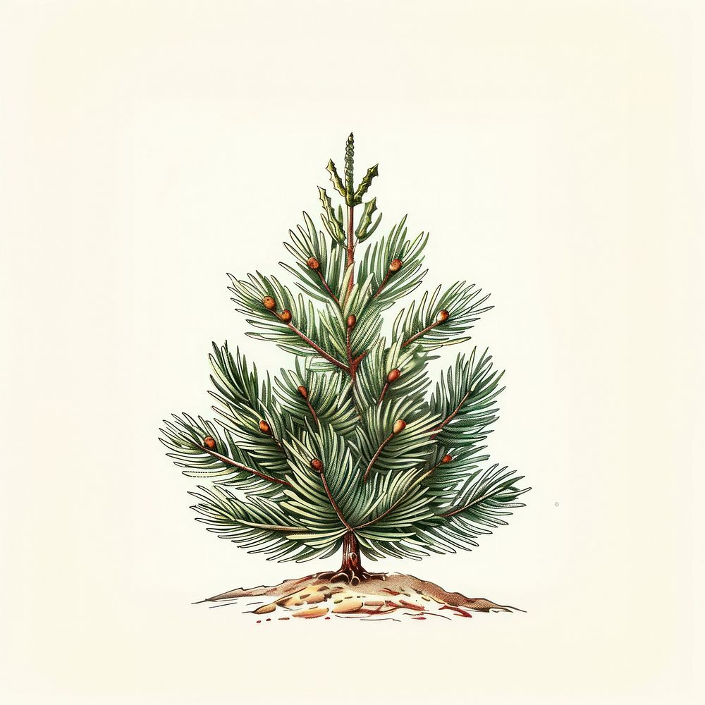 Festive evergreen tree illustration | Premium Photo Illustration - rawpixel