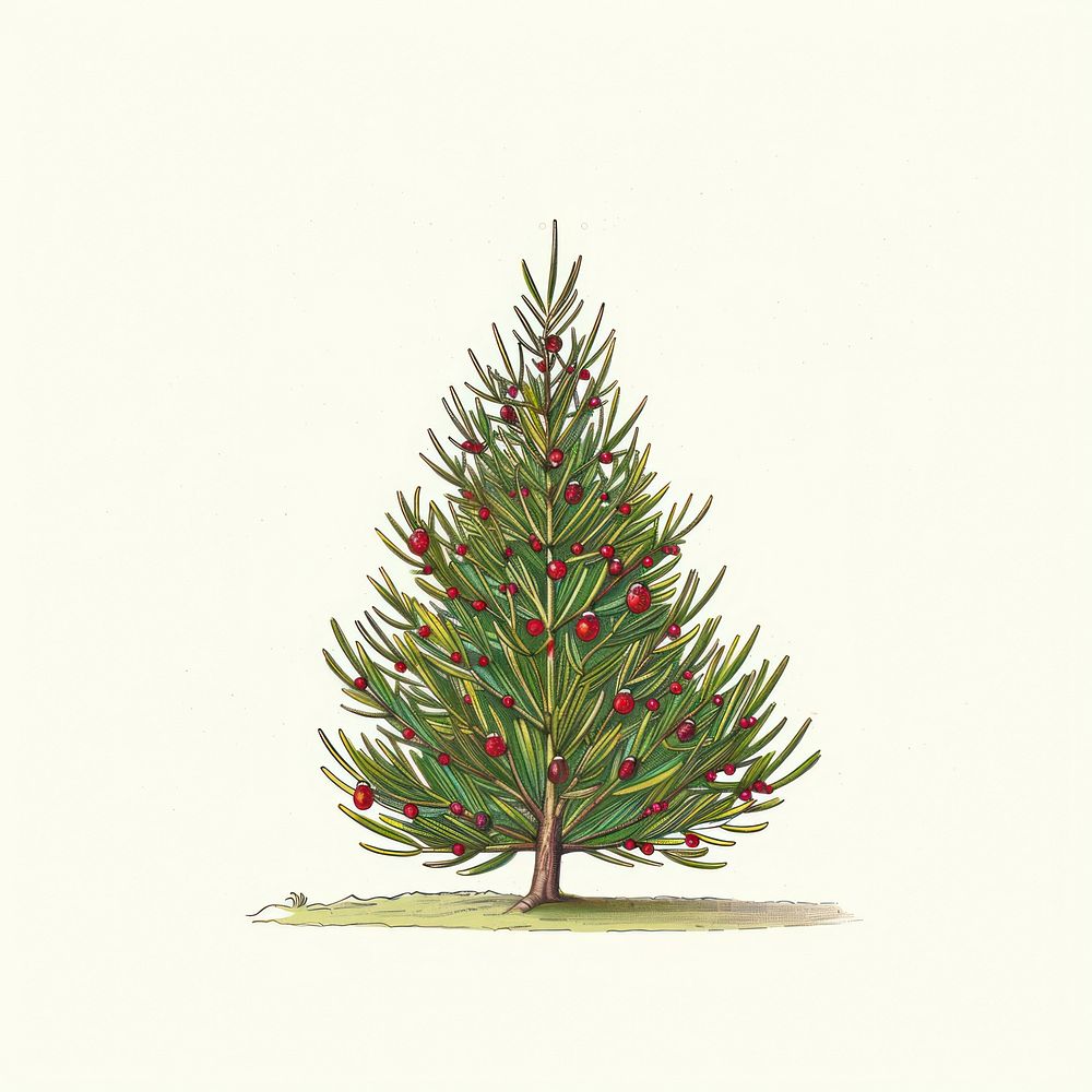 Festive Christmas tree illustration | Free Photo Illustration - rawpixel
