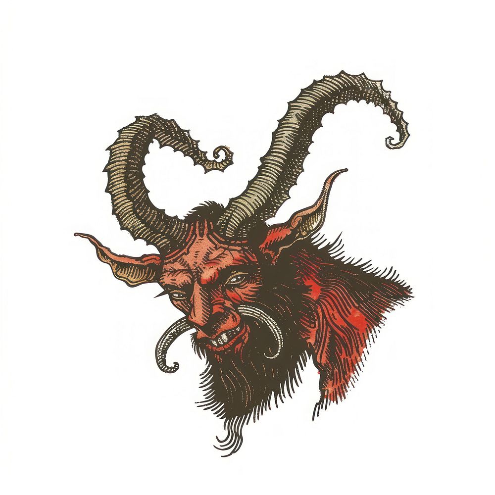 Vintage demonic goat head illustration | Free Photo Illustration - rawpixel