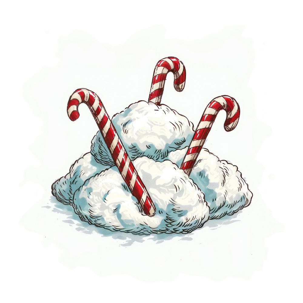 Candy canes in snowy mounds | Free Photo Illustration - rawpixel