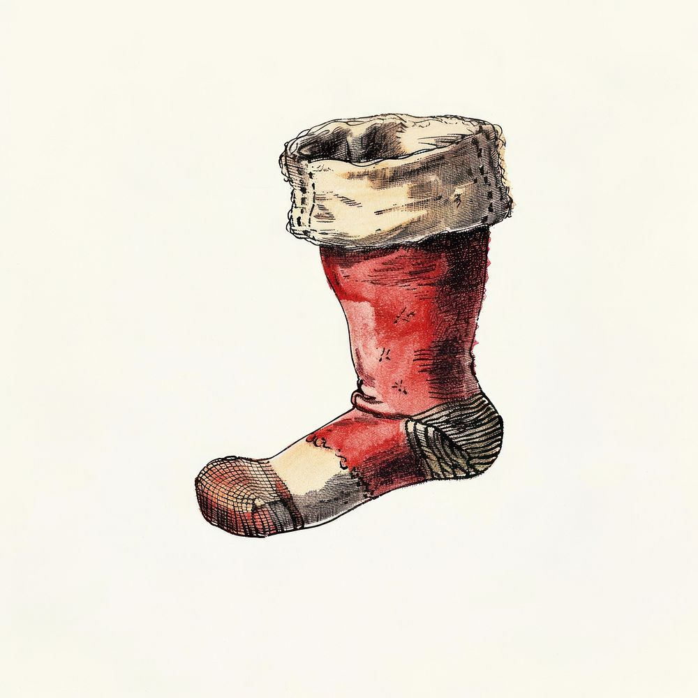 Vintage Christmas stocking illustration | Free Photo Illustration ...