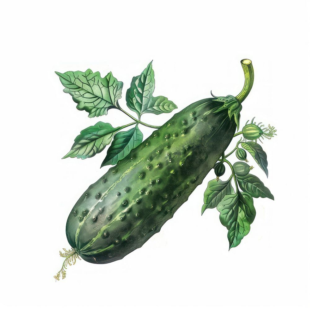Detailed cucumber botanical illustration | Free Photo Illustration ...