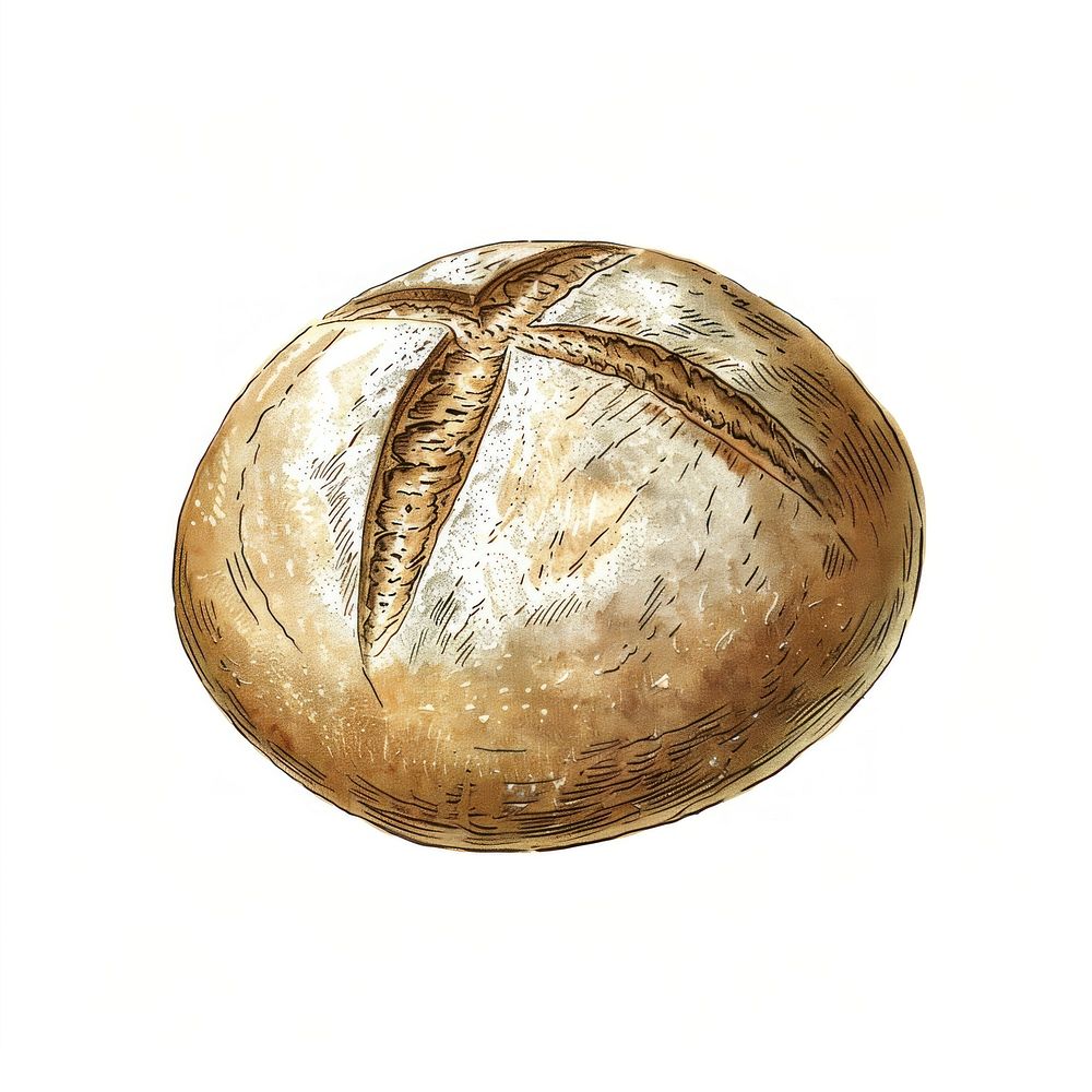 Hand-drawn rustic round bread | Free Photo Illustration - rawpixel