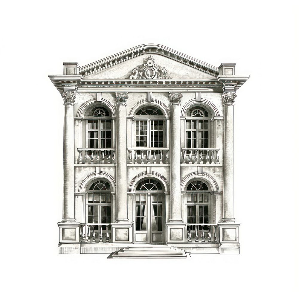 Elegant classical architectural building illustration | Free Photo ...