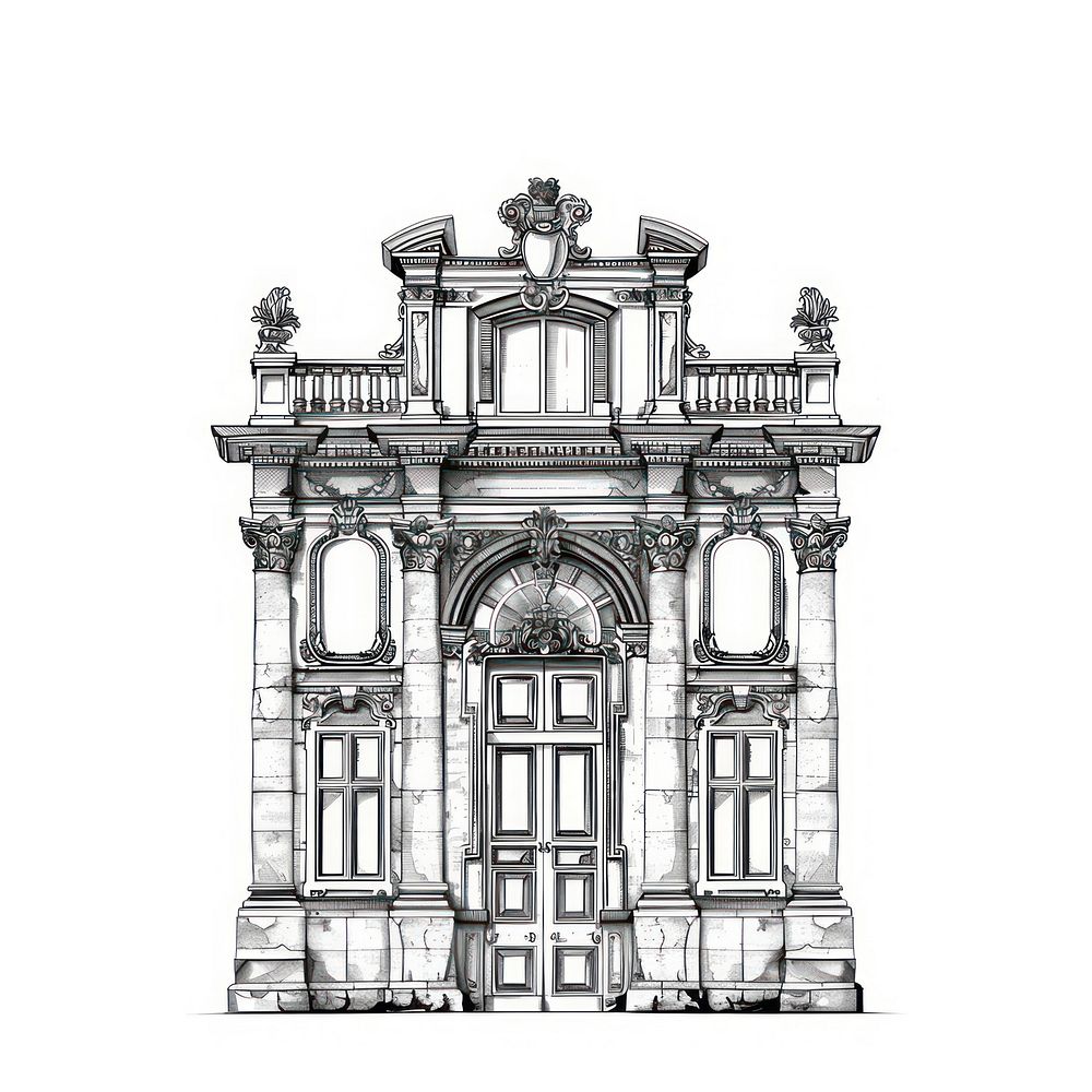 Elegant architectural sketch of building | Free Photo Illustration ...
