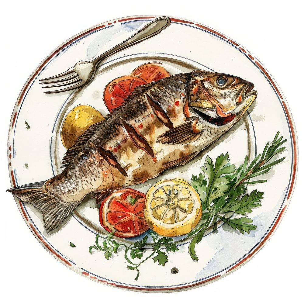 Delicious grilled fish plate | Free Photo Illustration - rawpixel