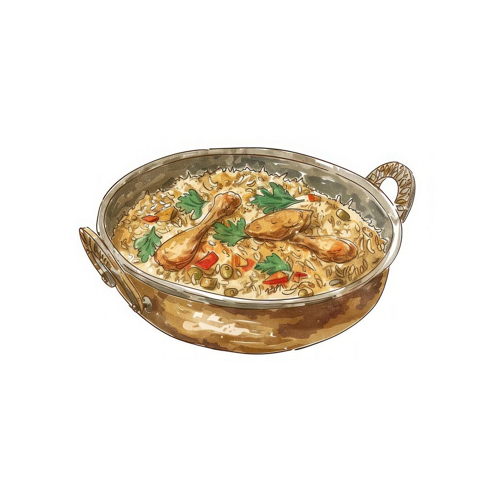 Traditional chicken rice dish illustration | Free Photo Illustration ...