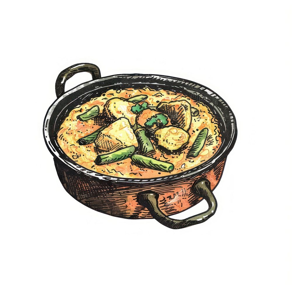 Hearty vegetable stew illustration | Free Photo Illustration - rawpixel