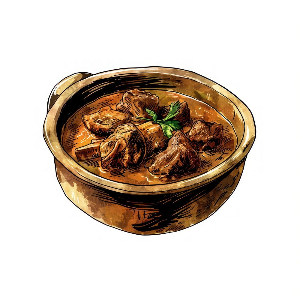 Delicious beef stew illustration | Free Photo Illustration - rawpixel