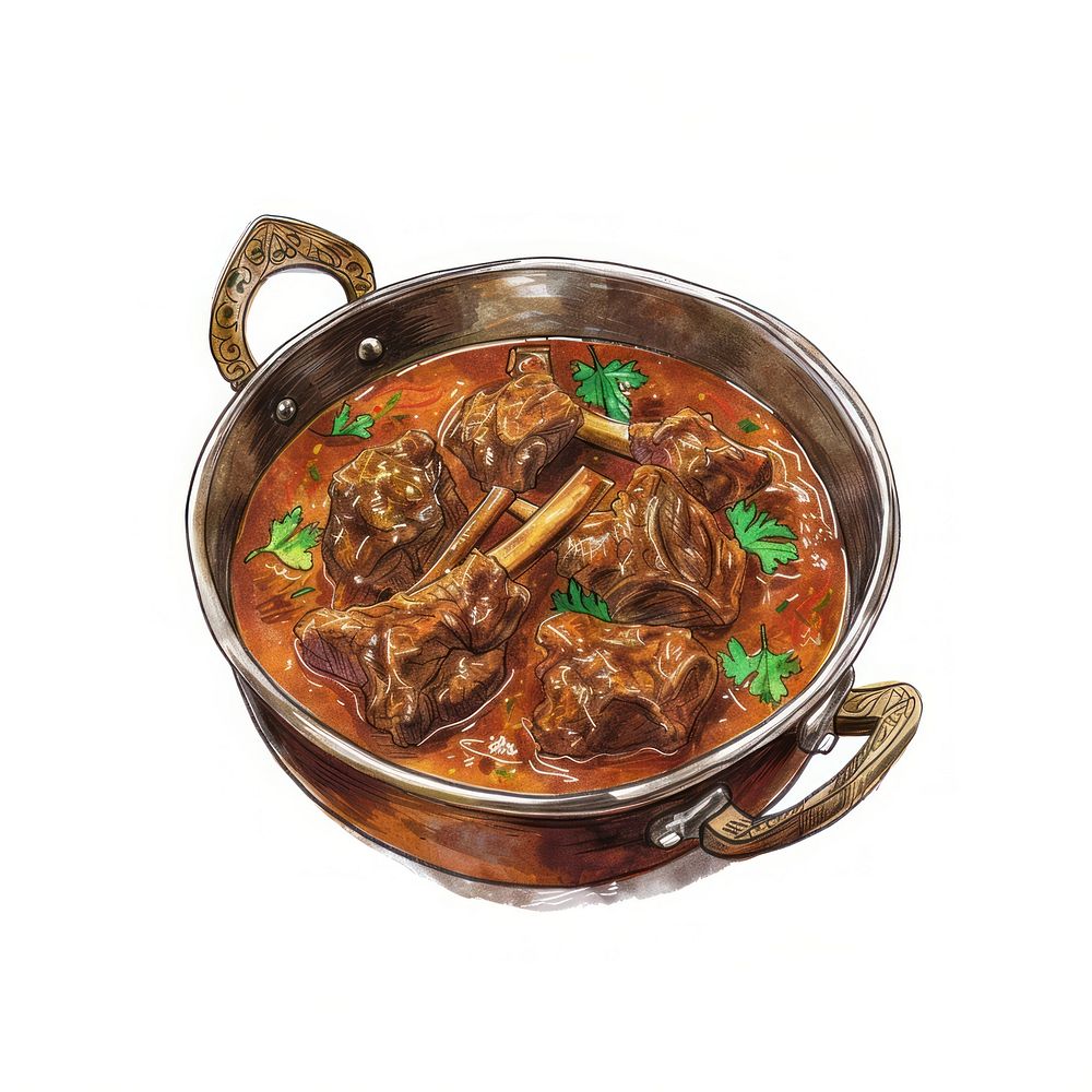 Delicious lamb stew illustration | Free Photo Illustration - rawpixel