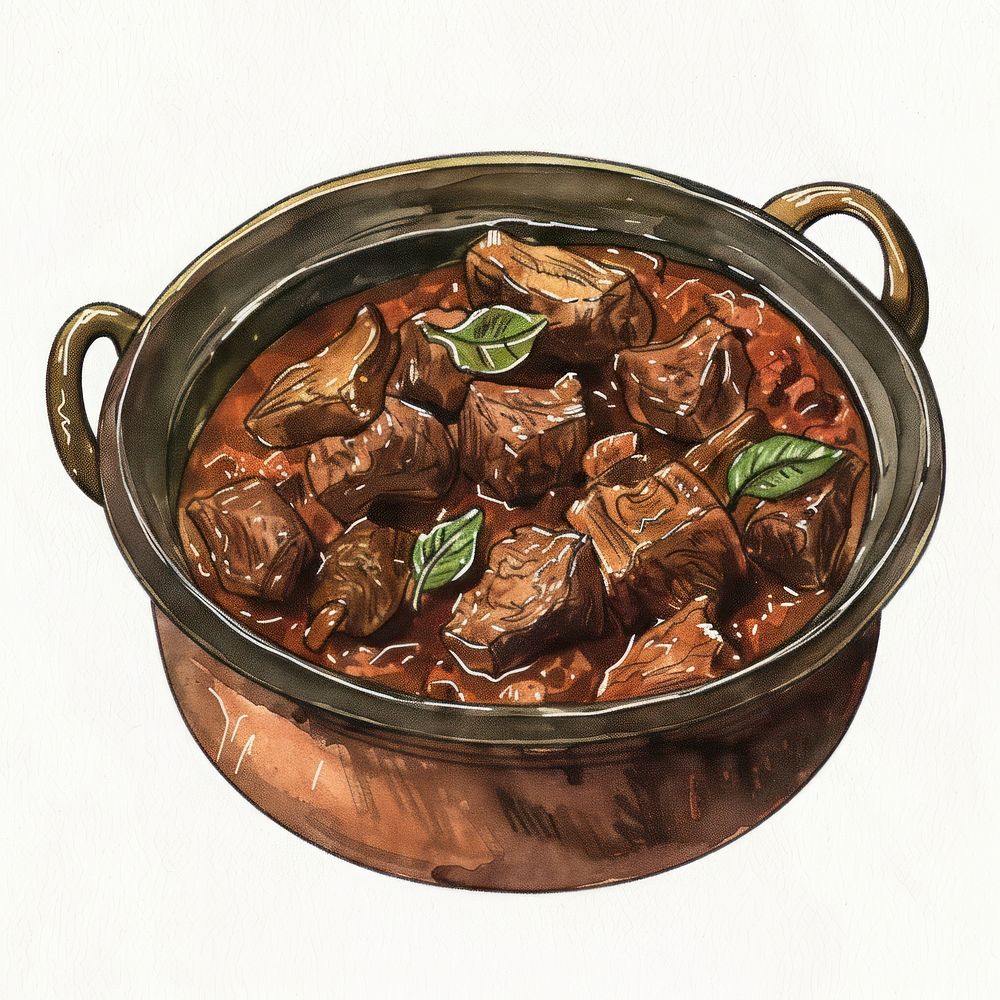 Hearty beef stew illustration | Free Photo Illustration - rawpixel