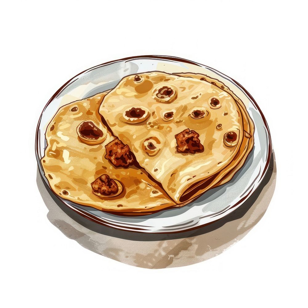 Delicious traditional flatbread illustration | Free Photo Illustration ...