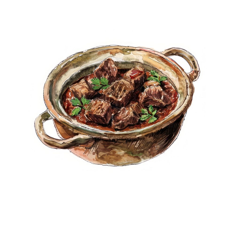 Rustic beef stew illustration | Free Photo Illustration - rawpixel