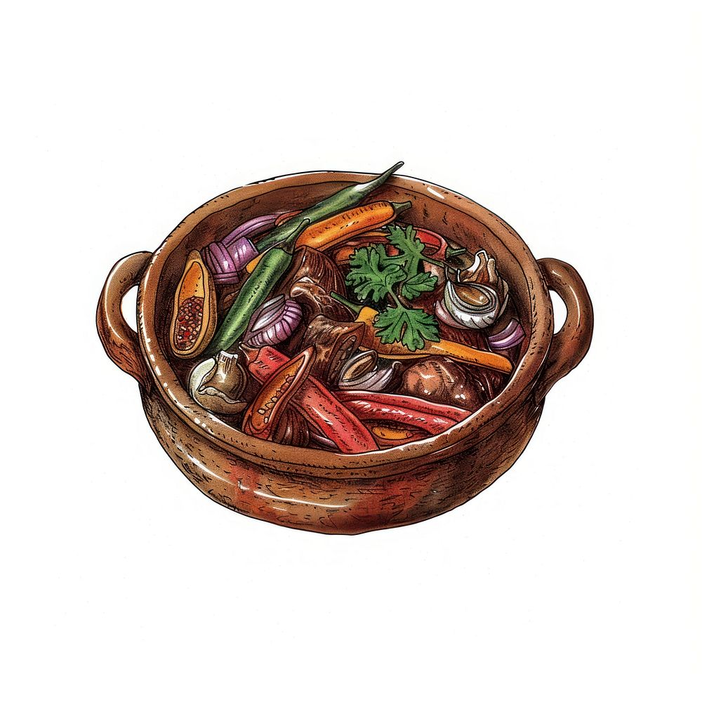 Colorful vegetable stew illustration | Free Photo Illustration - rawpixel