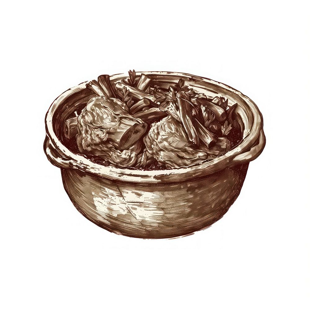 Vintage rustic vegetable stew illustration | Free Photo Illustration ...