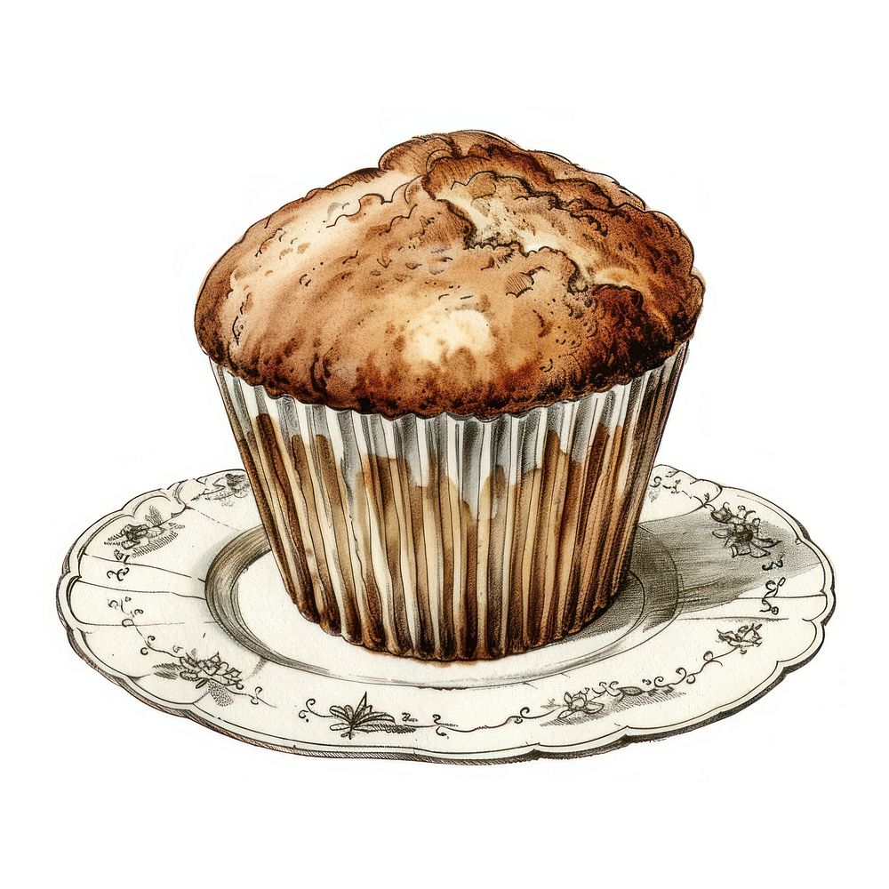Delicious muffin on vintage plate | Free Photo Illustration - rawpixel