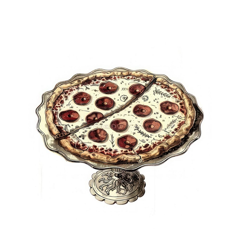 Vintage pizza illustration on stand | Free Photo Illustration - rawpixel