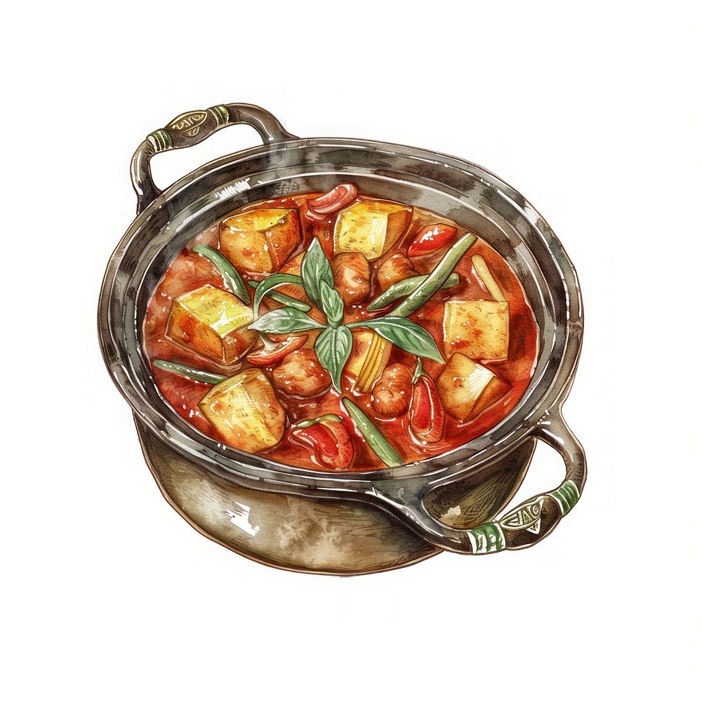 Delicious vegetable stew illustration | Free Photo Illustration - rawpixel