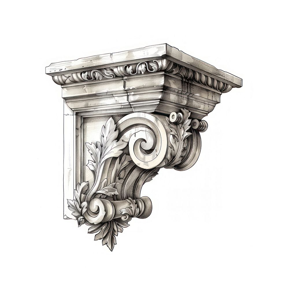 Ornate architectural corbel illustration | Free Photo Illustration ...