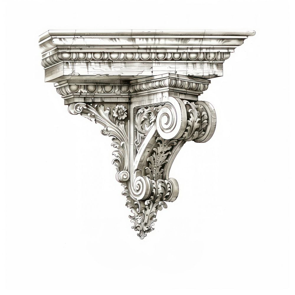 Ornate architectural corbel illustration | Premium Photo Illustration ...