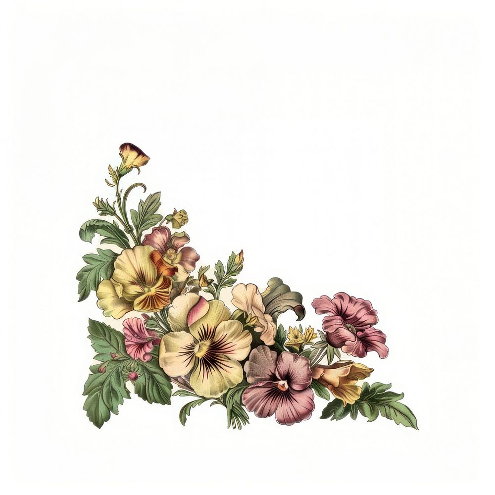 Vintage floral corner illustration | Free Photo Illustration - rawpixel