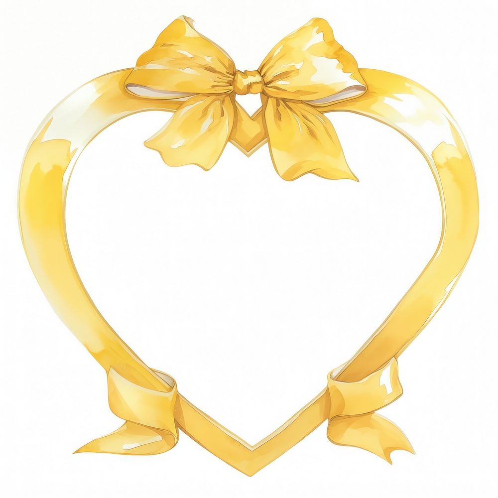 Golden heart-shaped ribbon frame | Free Photo Illustration - rawpixel