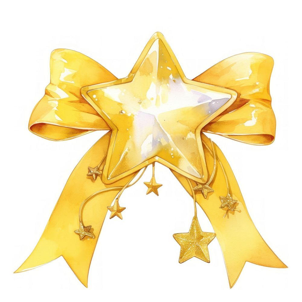 Golden star ribbon illustration | Free Photo Illustration - rawpixel