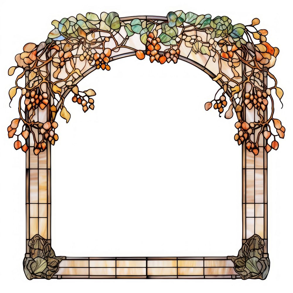 Stained glass floral frame | Free Photo Illustration - rawpixel