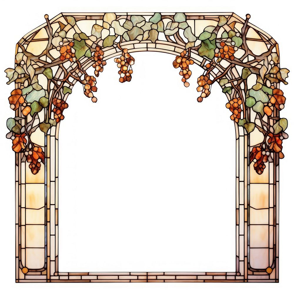 Stained glass grapevine frame | Free Photo Illustration - rawpixel