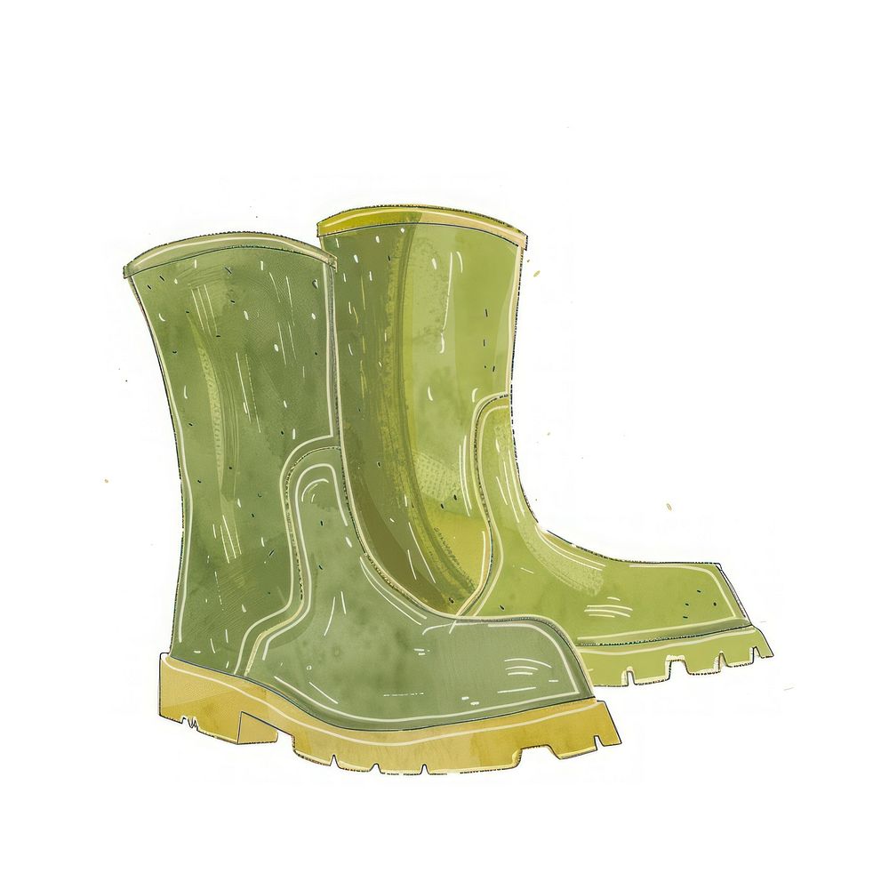 Green rubber boots illustration | Free Photo Illustration - rawpixel