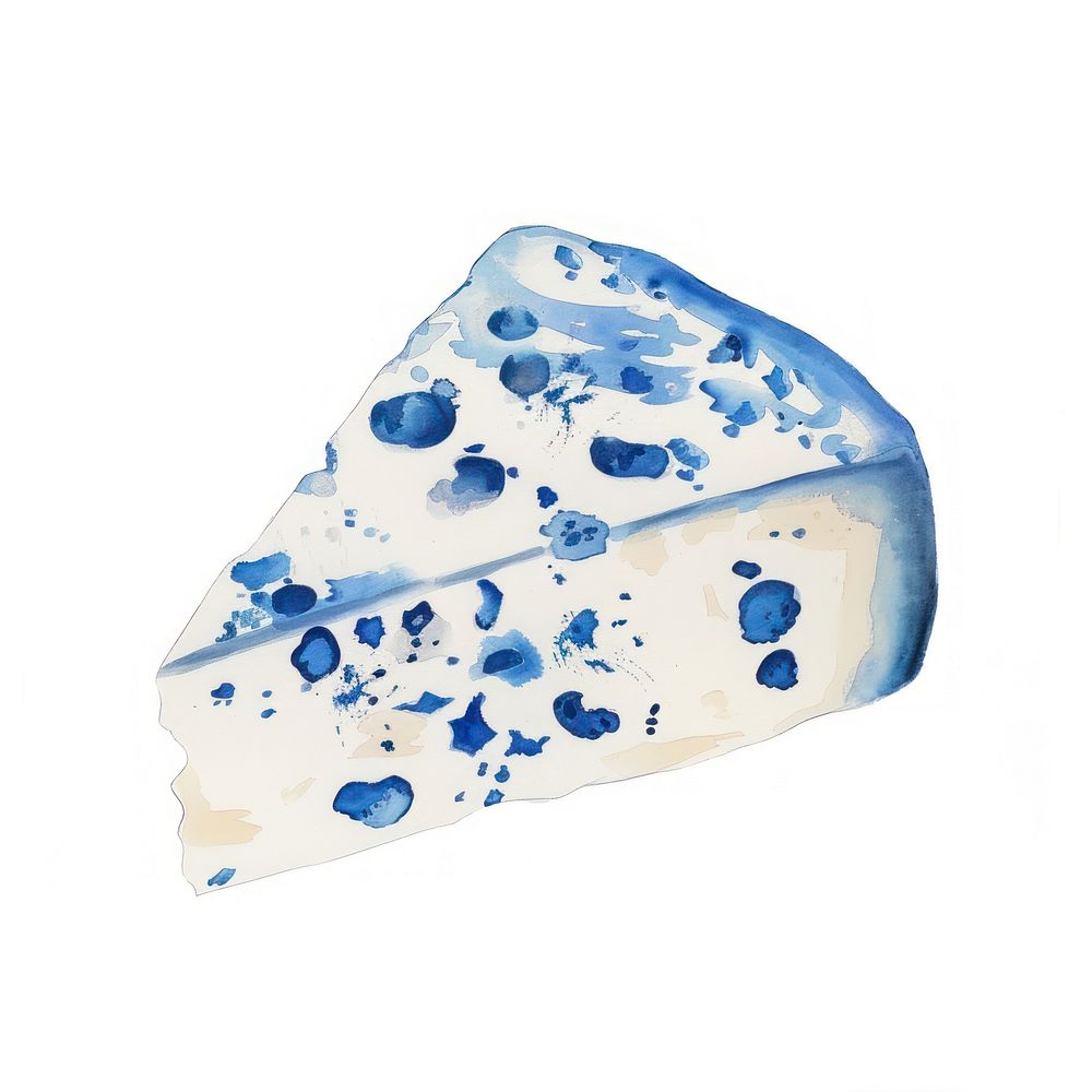 Blue cheese watercolor illustration slice | Free Photo Illustration ...