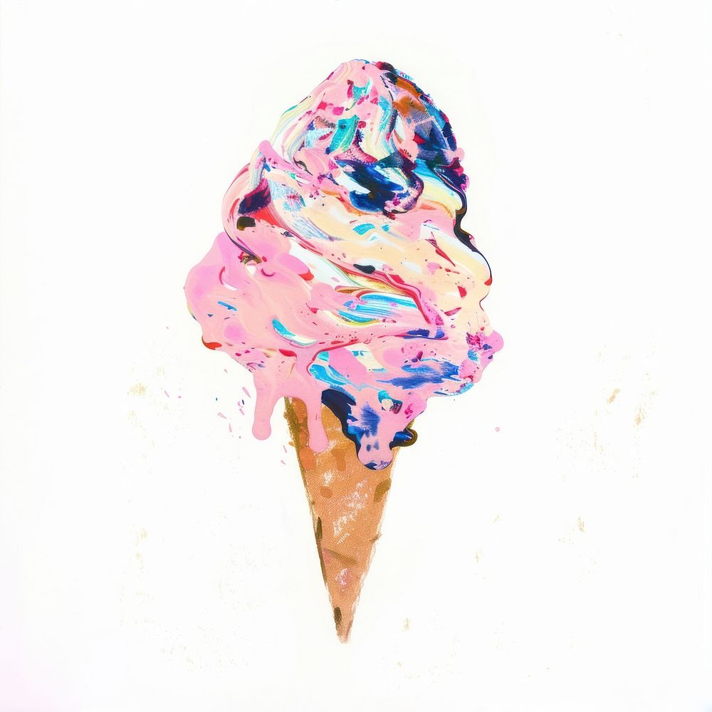 Colorful abstract ice cream cone | Free Photo Illustration - rawpixel