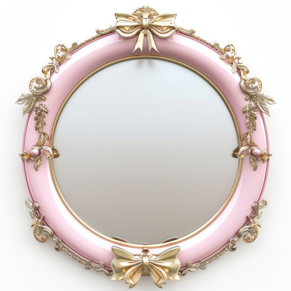 Elegant ornate pink round mirror | Free Photo - rawpixel