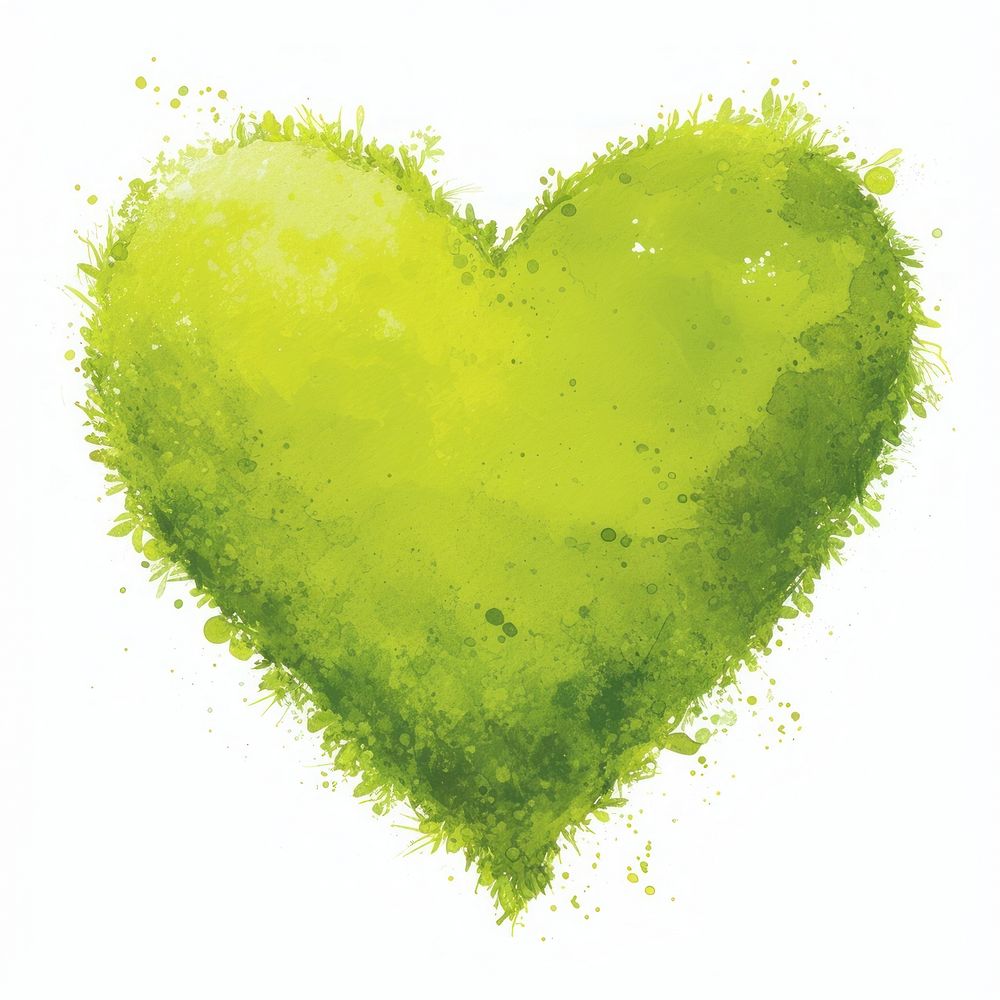 Green watercolor heart illustration | Free Photo Illustration - rawpixel