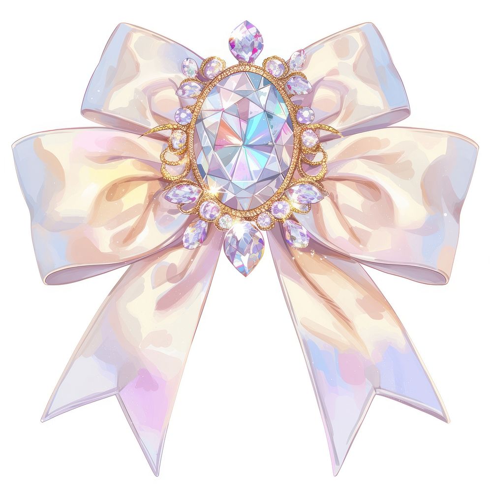 Elegant iridescent gemstone bow | Free Photo Illustration - rawpixel