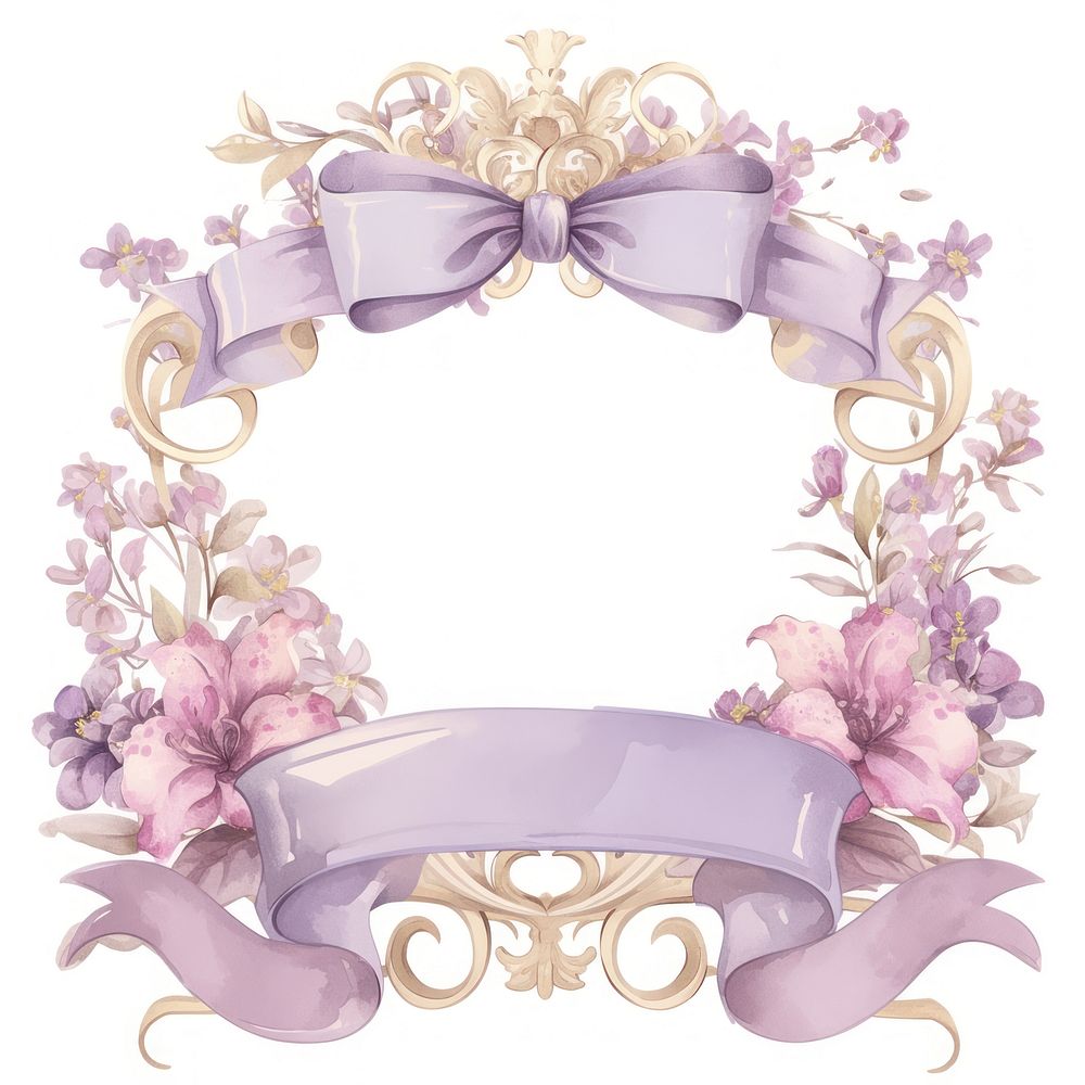 Elegant floral ribbon frame | Premium Photo Illustration - rawpixel