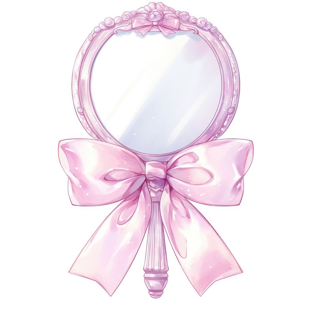 Elegant pink mirror with bow | Free Photo Illustration - rawpixel