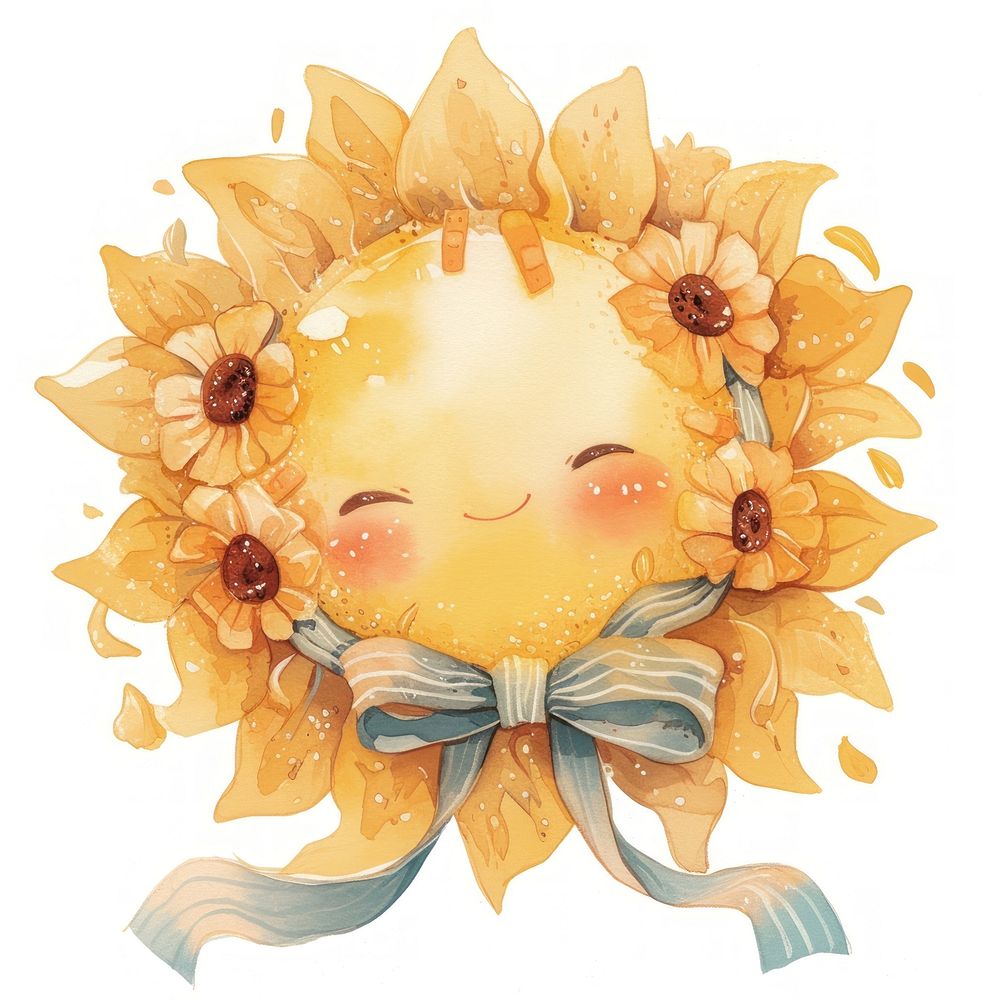 Cute sunflower with smiling face | Free Photo Illustration - rawpixel