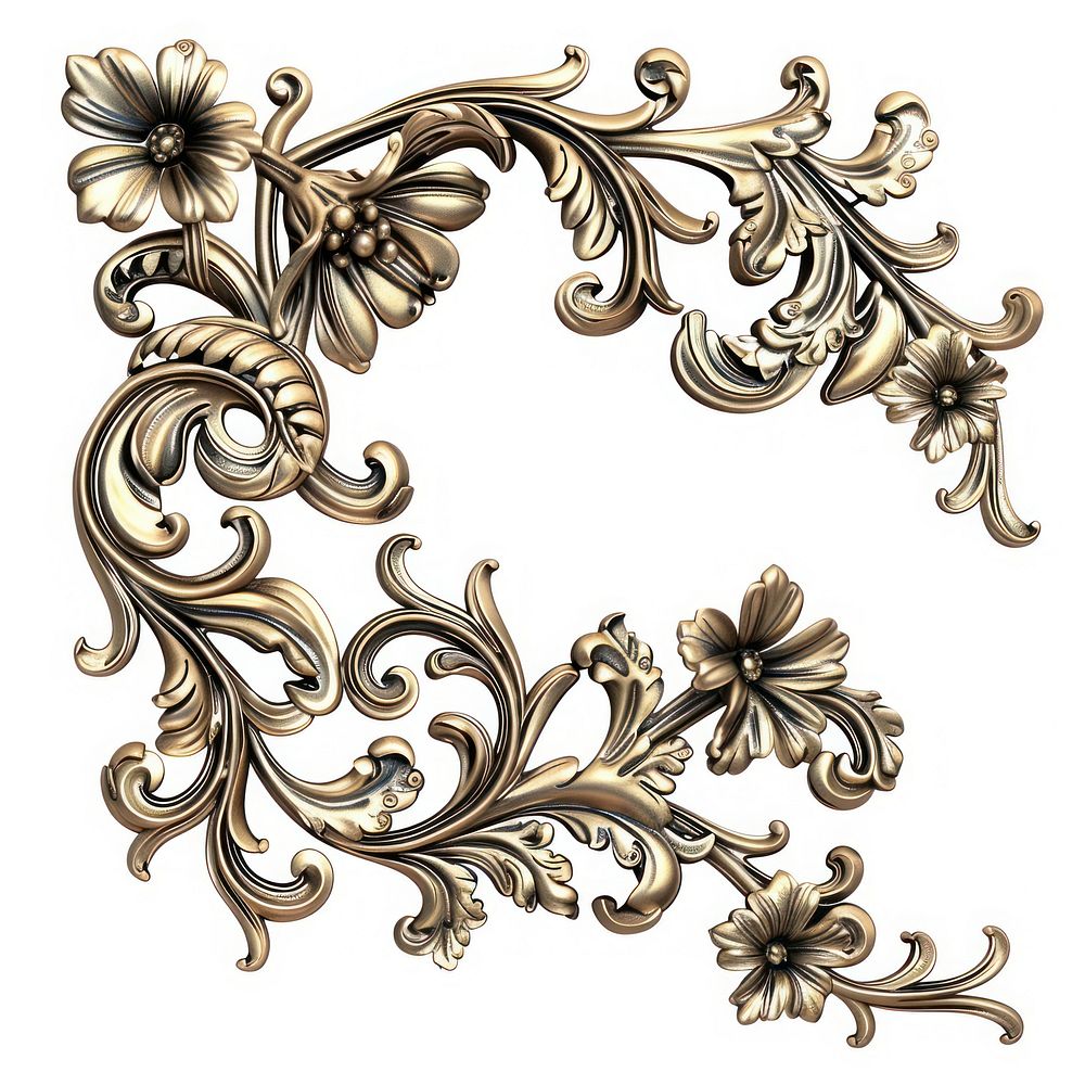 Ornate floral decorative corner design | Free Photo - rawpixel